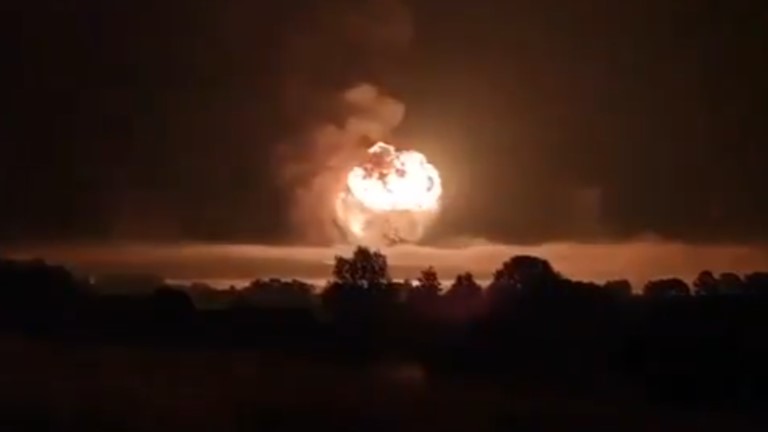 Ukraine Registers Mega-Explosion with Strike on Russian Ammo Depot